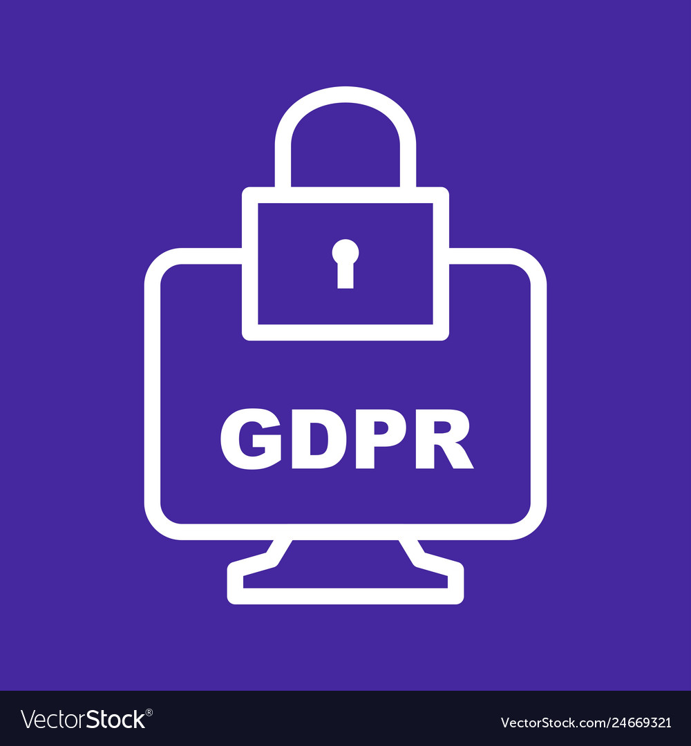 Gdpr security lock screen icon Royalty Free Vector Image