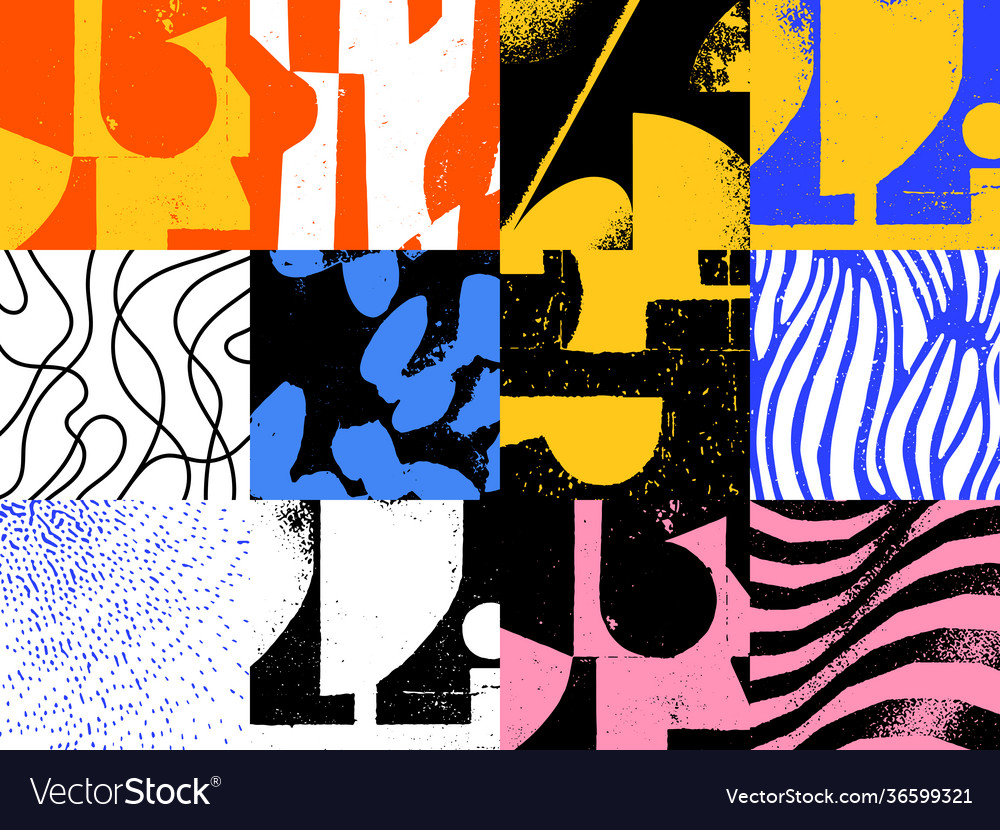 Grunge revival pattern artwork design composition Vector Image