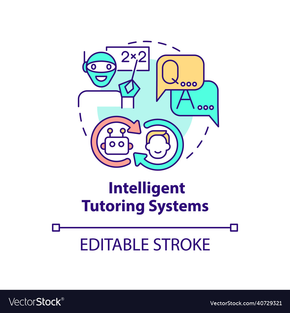 Intelligent tutoring system concept icon Vector Image