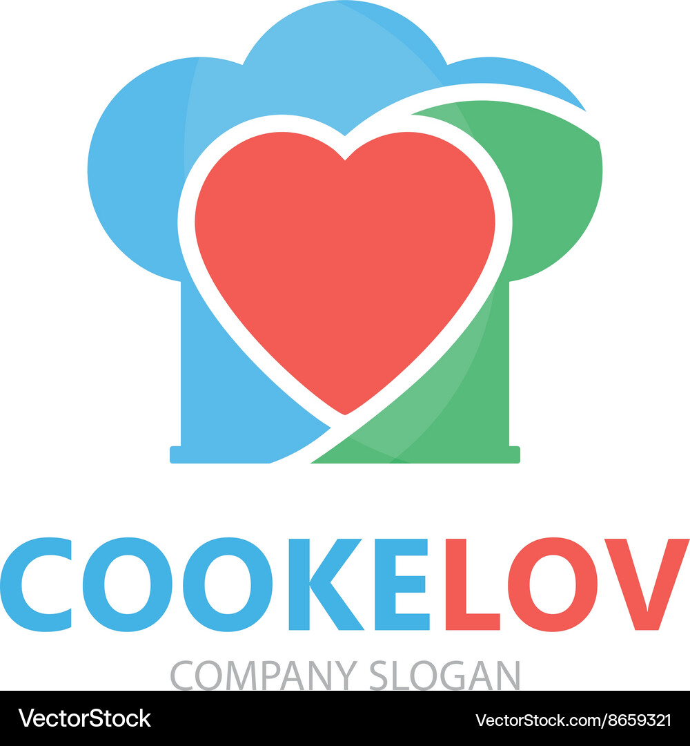 Logo combination of a heart and chef hat Vector Image