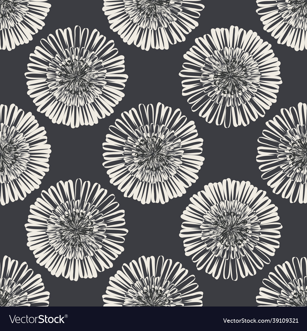 Modern abstract aster flower seamless pattern Vector Image