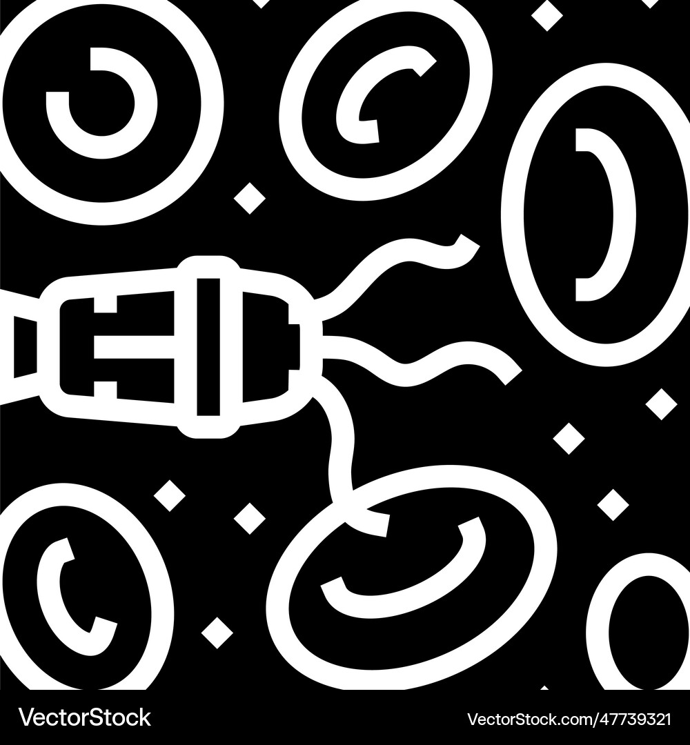 Nanotechnology biomedical glyph icon Royalty Free Vector