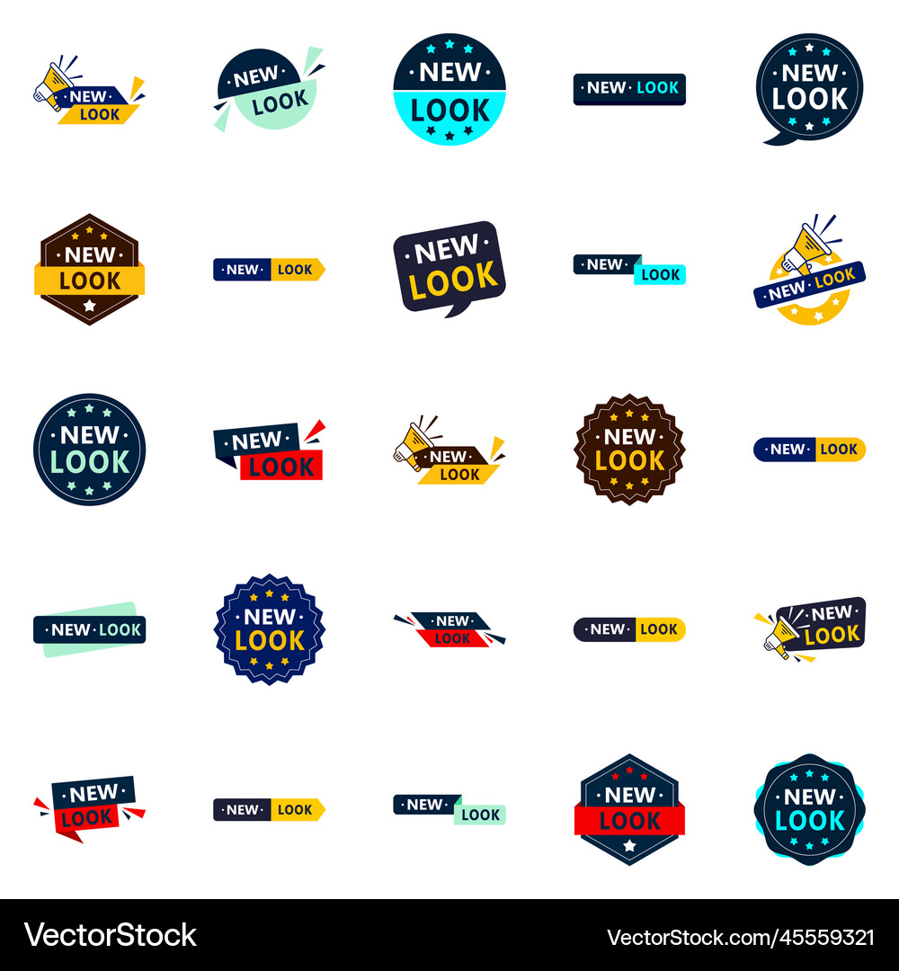 New look 25 innovative designs for a bold rebrand Vector Image