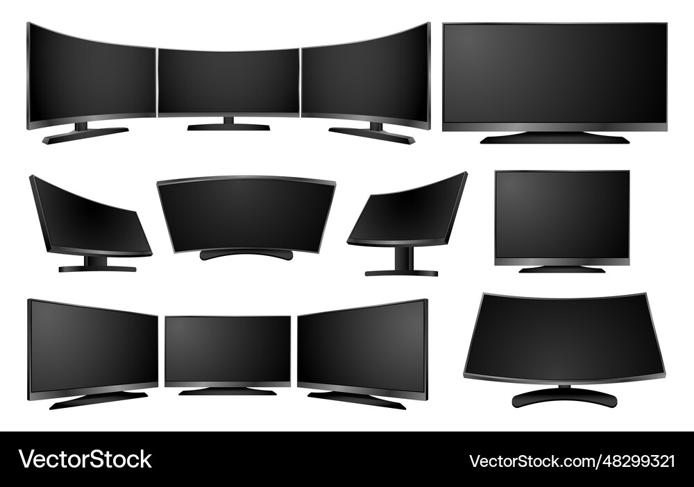 Realistic of tv led lcd isolated or plasma Vector Image