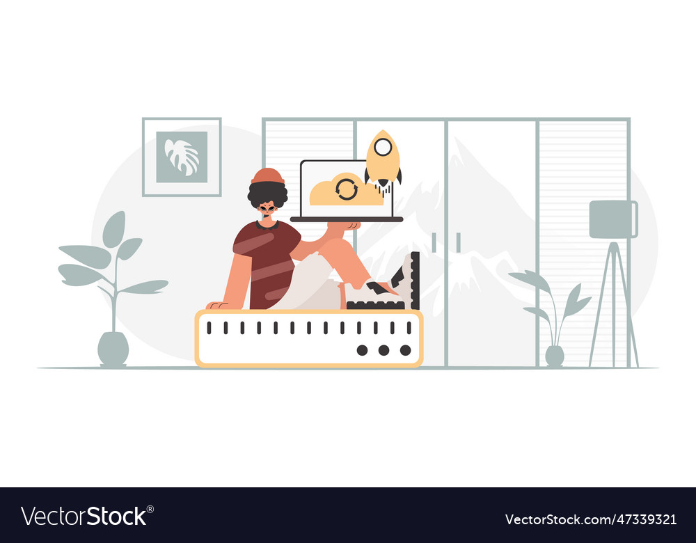 Synchronization And Security Of Data Capacity Vector Image