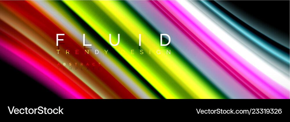 Bright colorful liquid fluid lines on black Vector Image