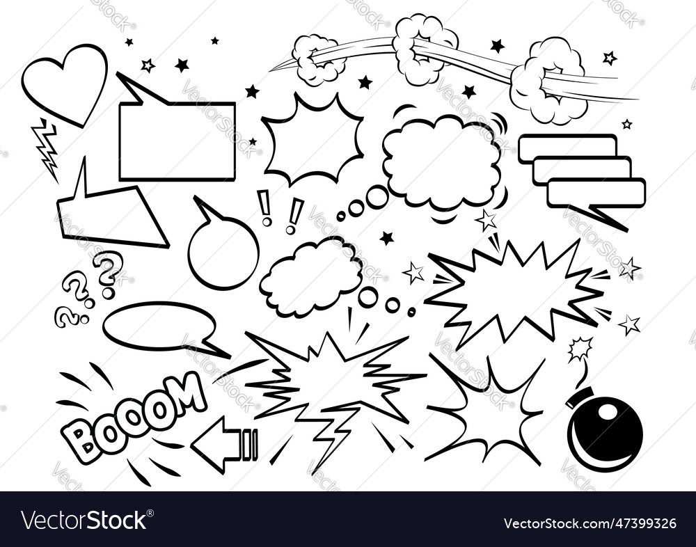 Comic speech bubbles set Royalty Free Vector Image