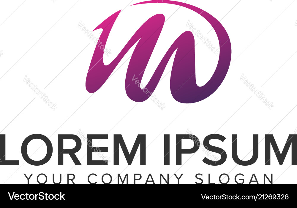 Letter m purple creative logo design concept Vector Image
