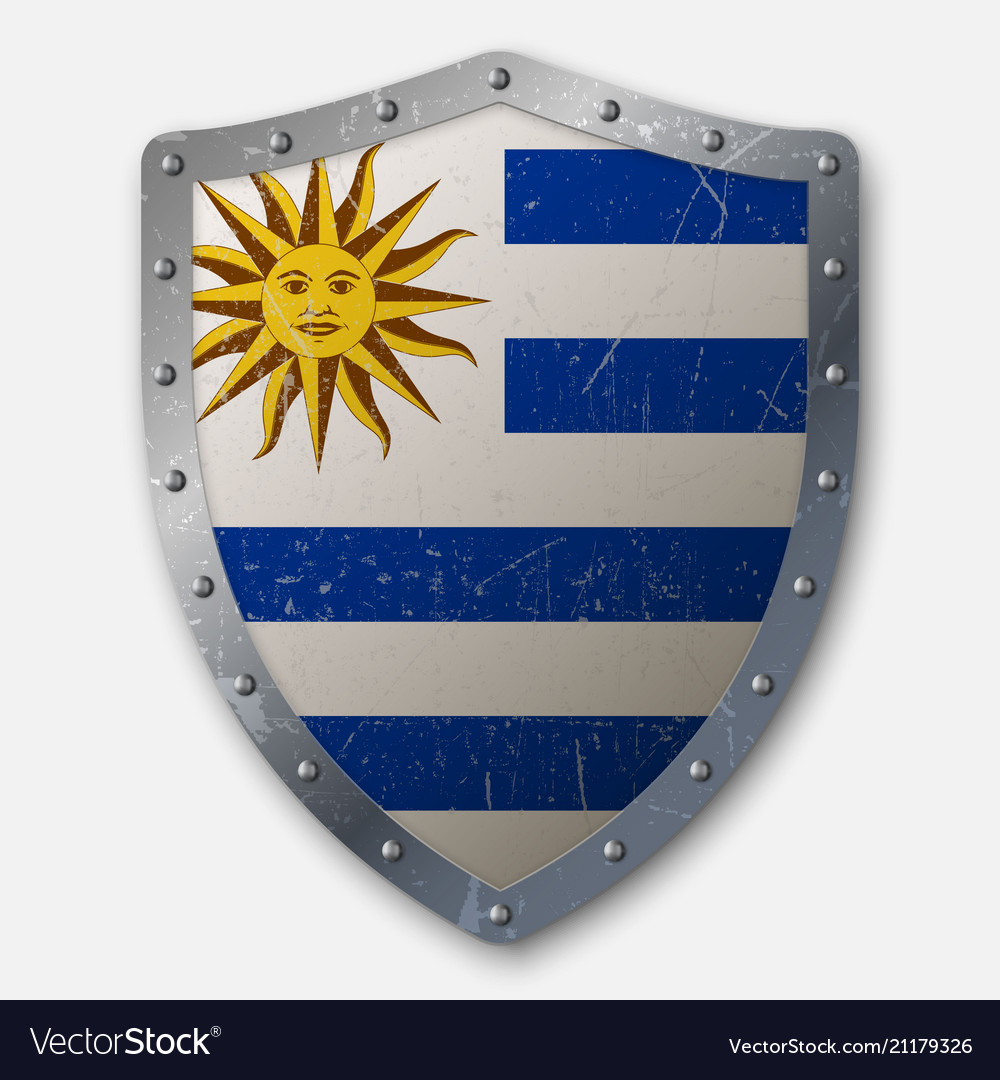 Old shield with flag Royalty Free Vector Image
