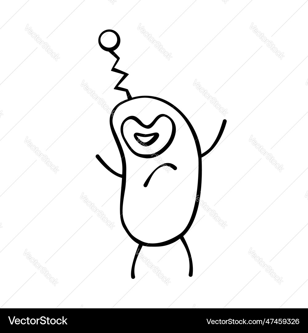 Outline cute funny alien in doodle style Vector Image