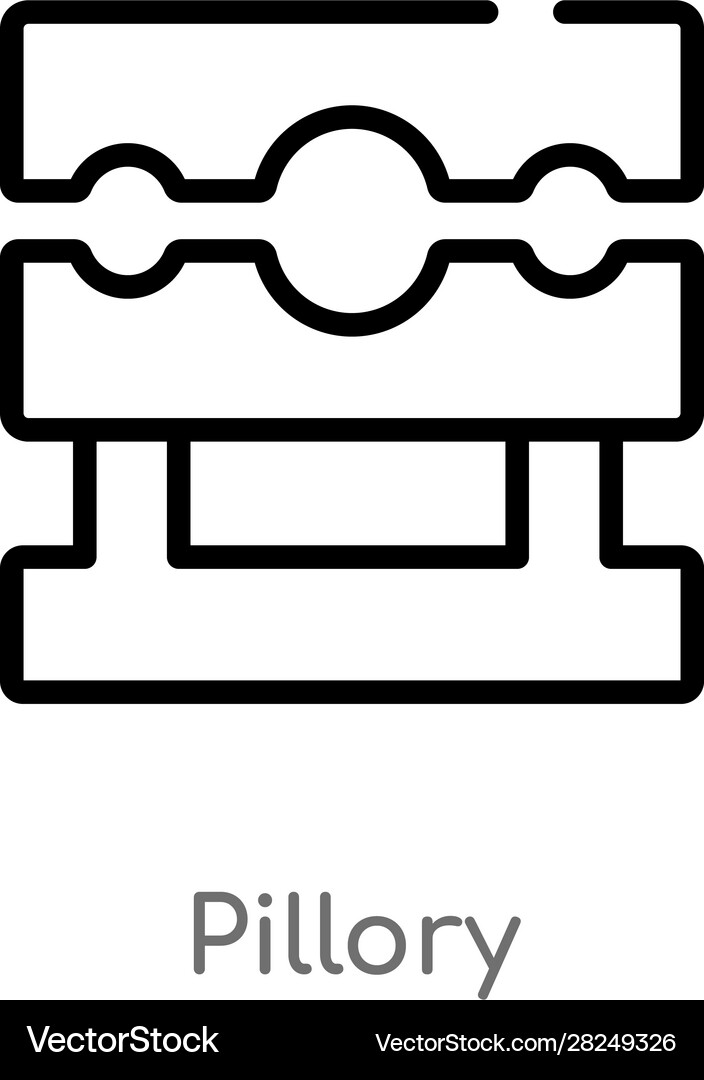 Outline pillory icon isolated black simple line Vector Image