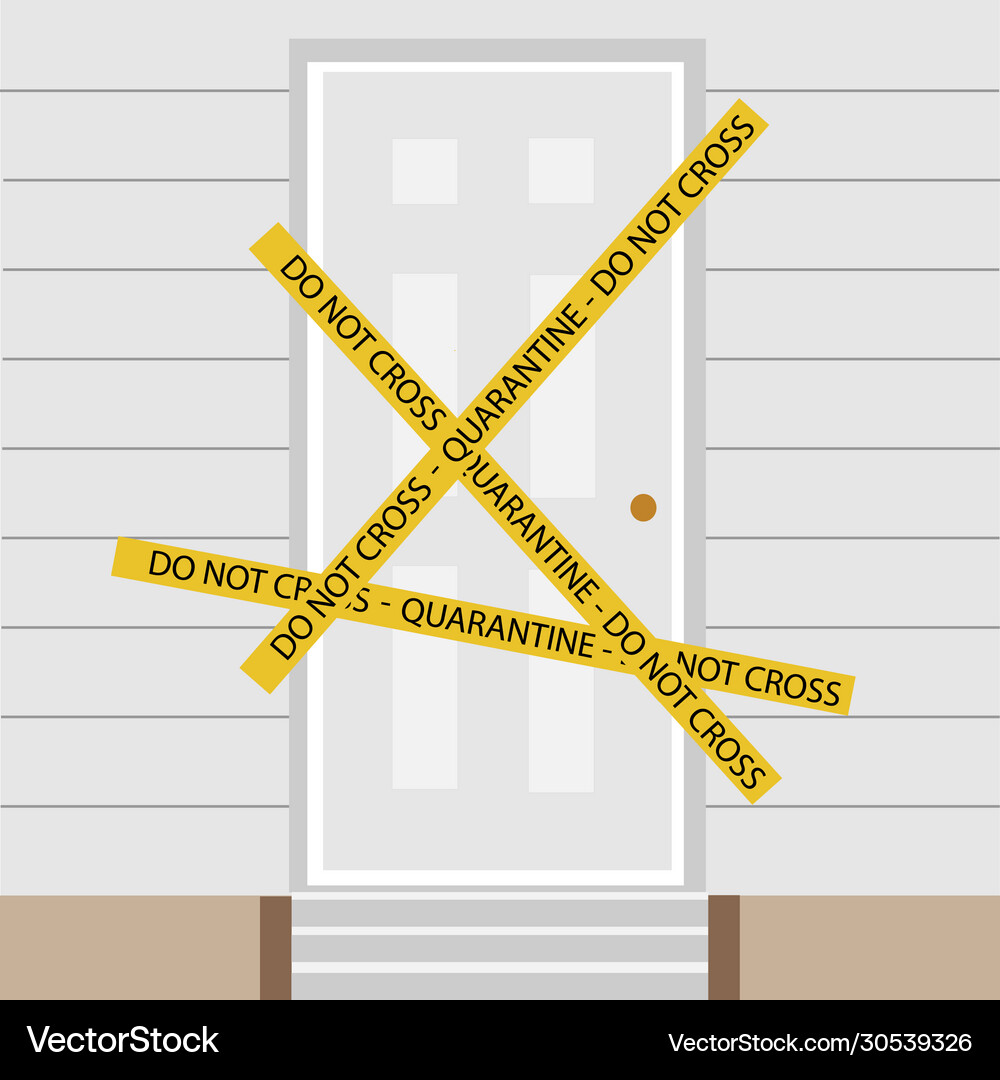 Quarantine tape do not cross warning sign Vector Image