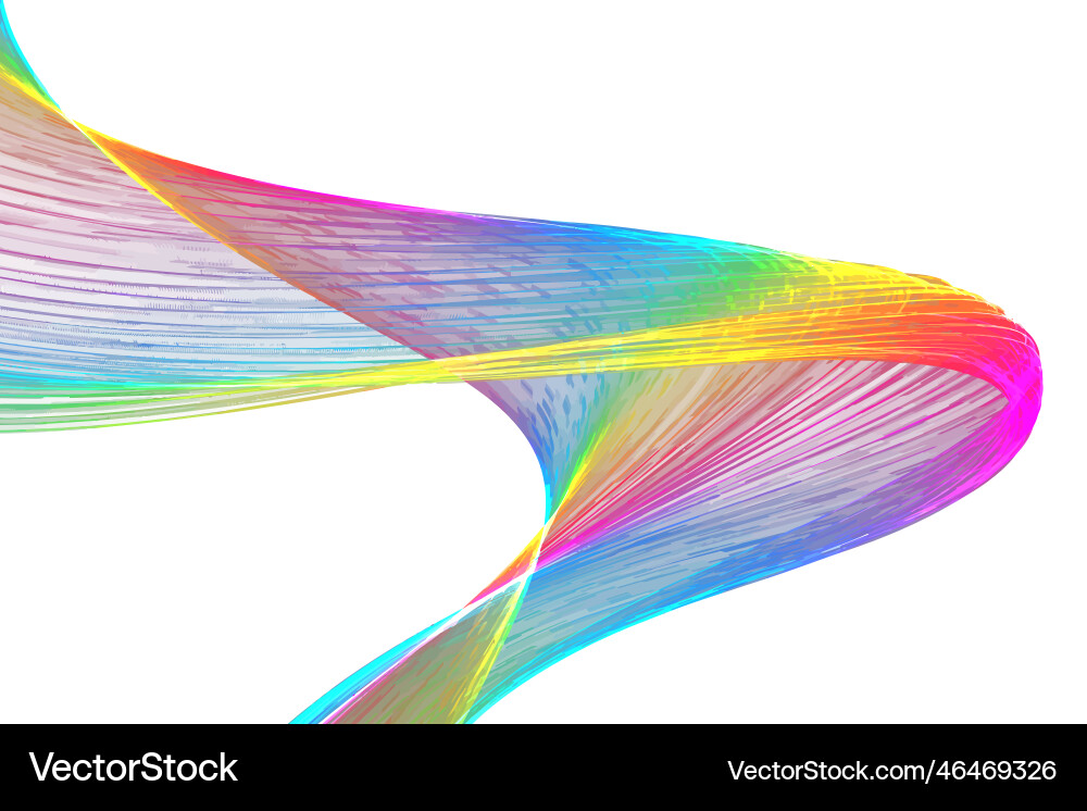 Rainbow ribbon particle curve banner Royalty Free Vector