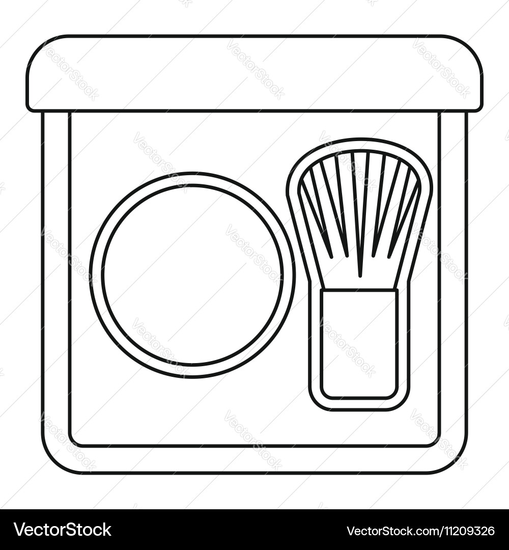 Rouge with brush icon outline style Royalty Free Vector