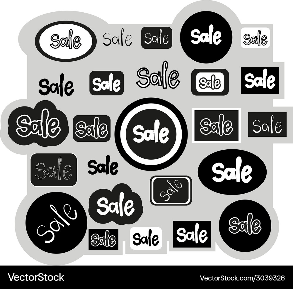 Sign sale icons set Royalty Free Vector Image - VectorStock