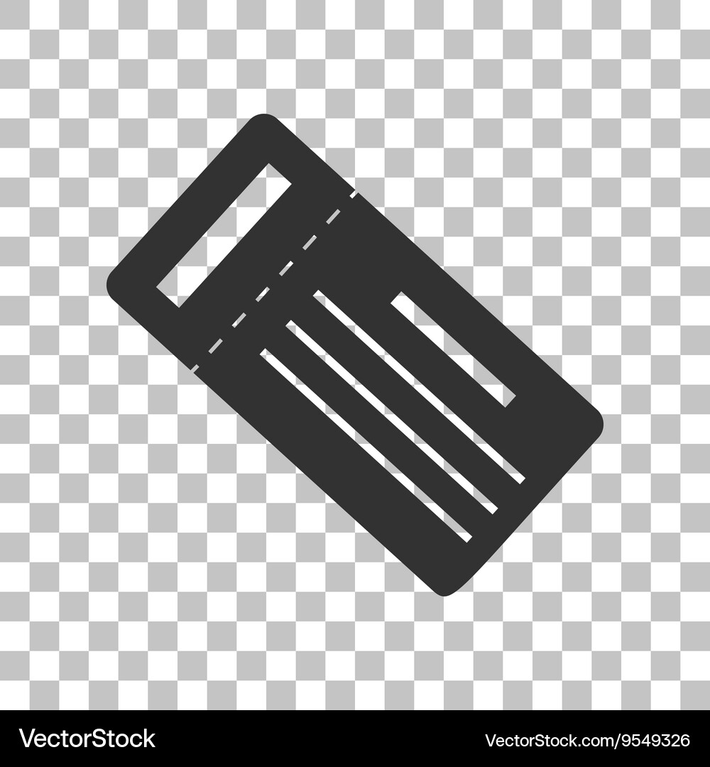 Ticket simple sign dark gray icon on transparent Vector Image