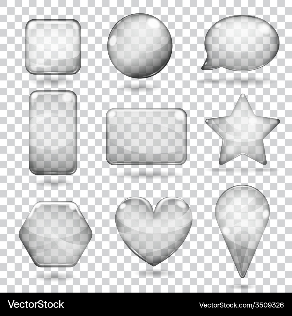 Transparent gray glass shapes Royalty Free Vector Image