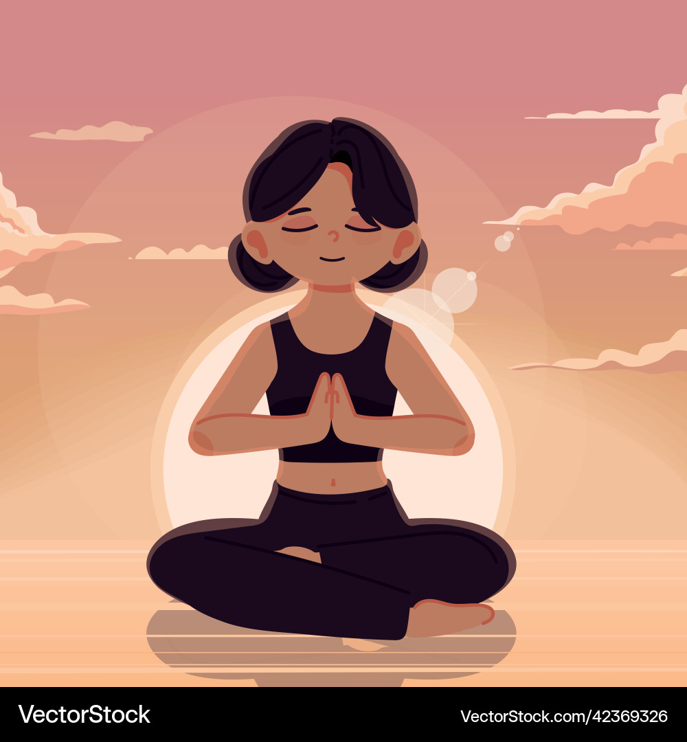 Woman namaste gesture Royalty Free Vector Image