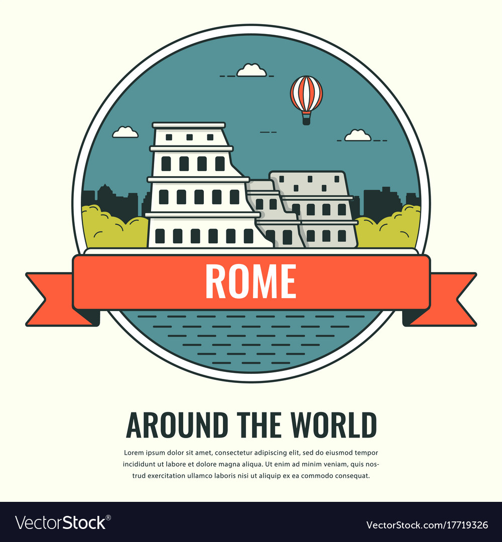 World landmarks italy travel and tourism Vector Image