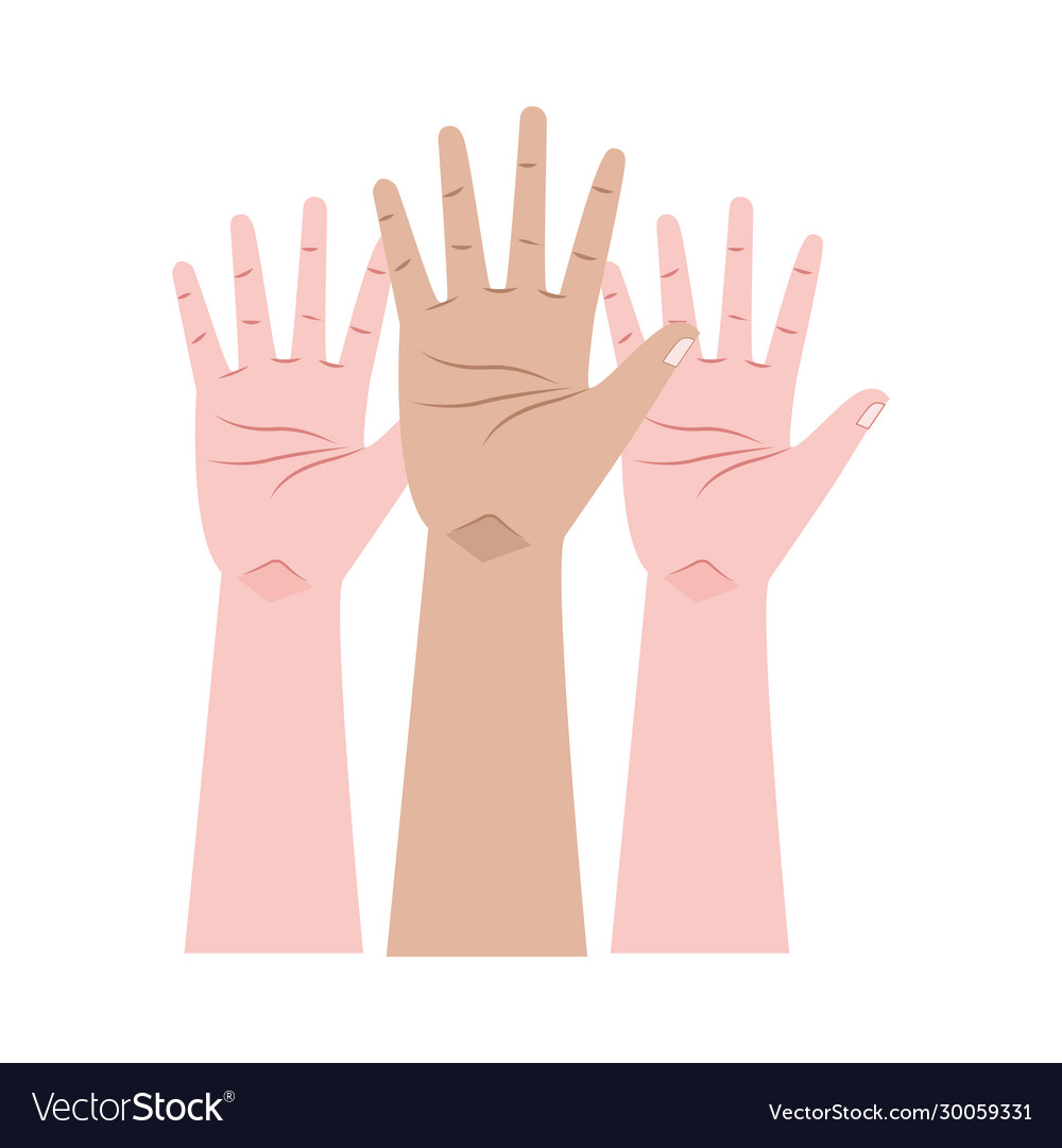 Activists hands human protesting icon Royalty Free Vector
