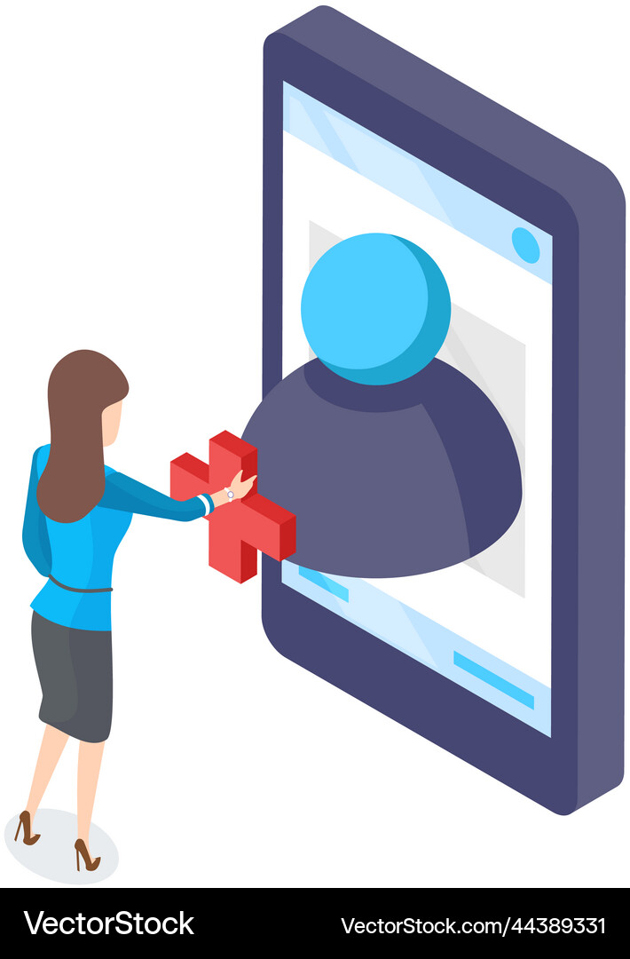 Add new friend in social network concept Vector Image