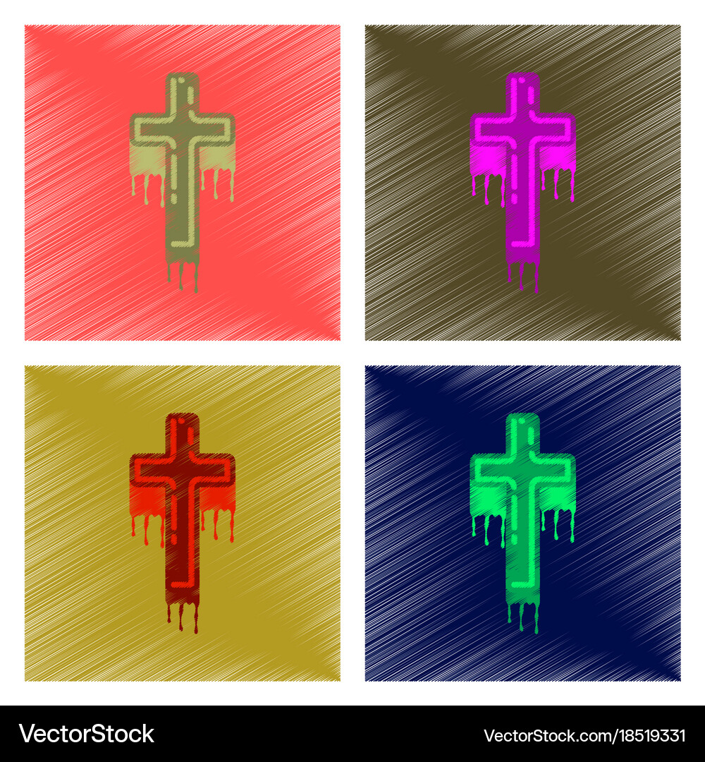 Assembly flat shading style icon cross the blood Vector Image