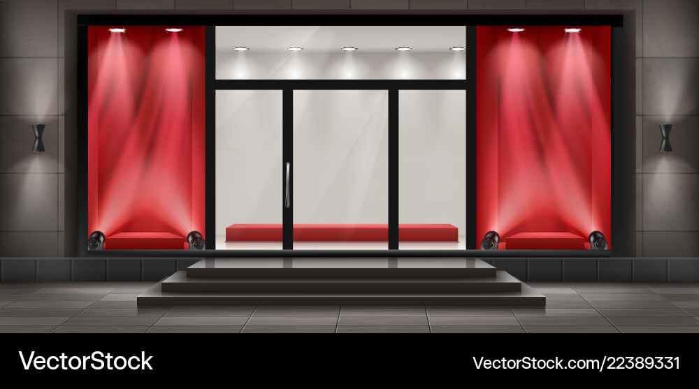 Boutique shop facade with signboard Royalty Free Vector