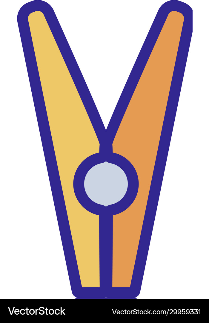 Clothes pin icon isolated contour symbol Vector Image