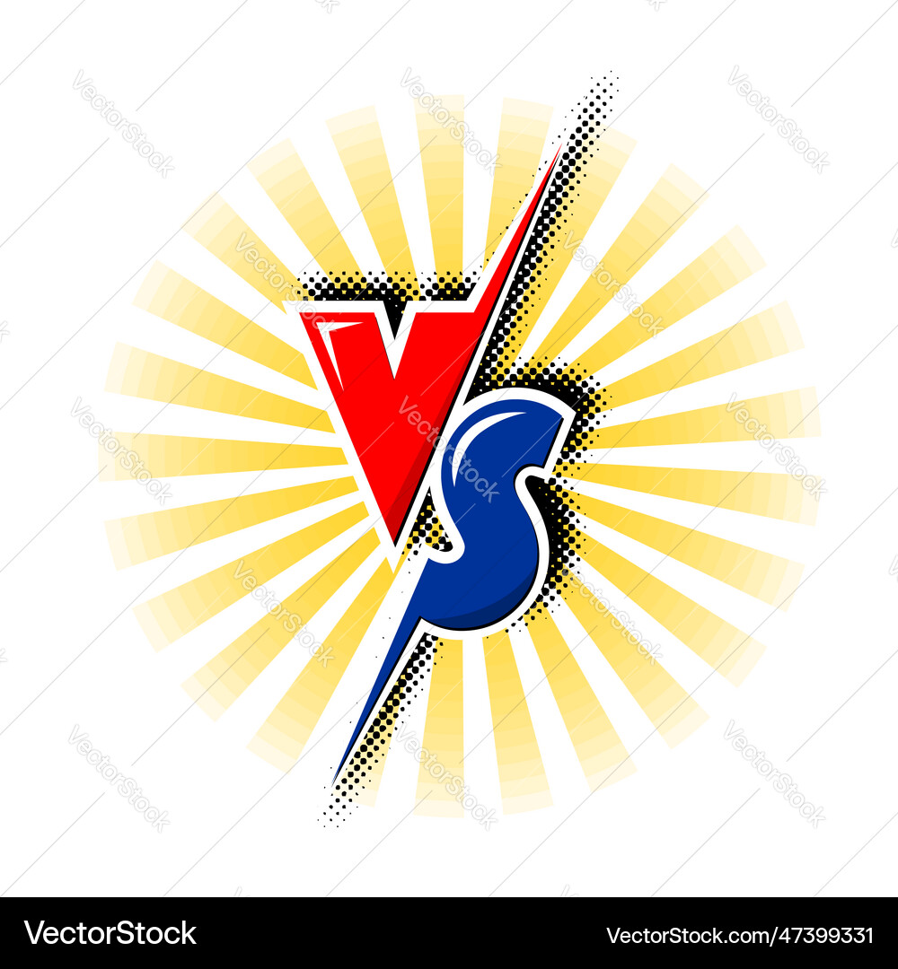 Comic vs or versus Royalty Free Vector Image - VectorStock