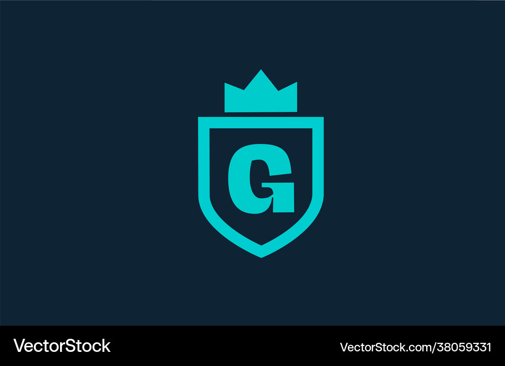 G blue shield alphabet icon logo for company Vector Image