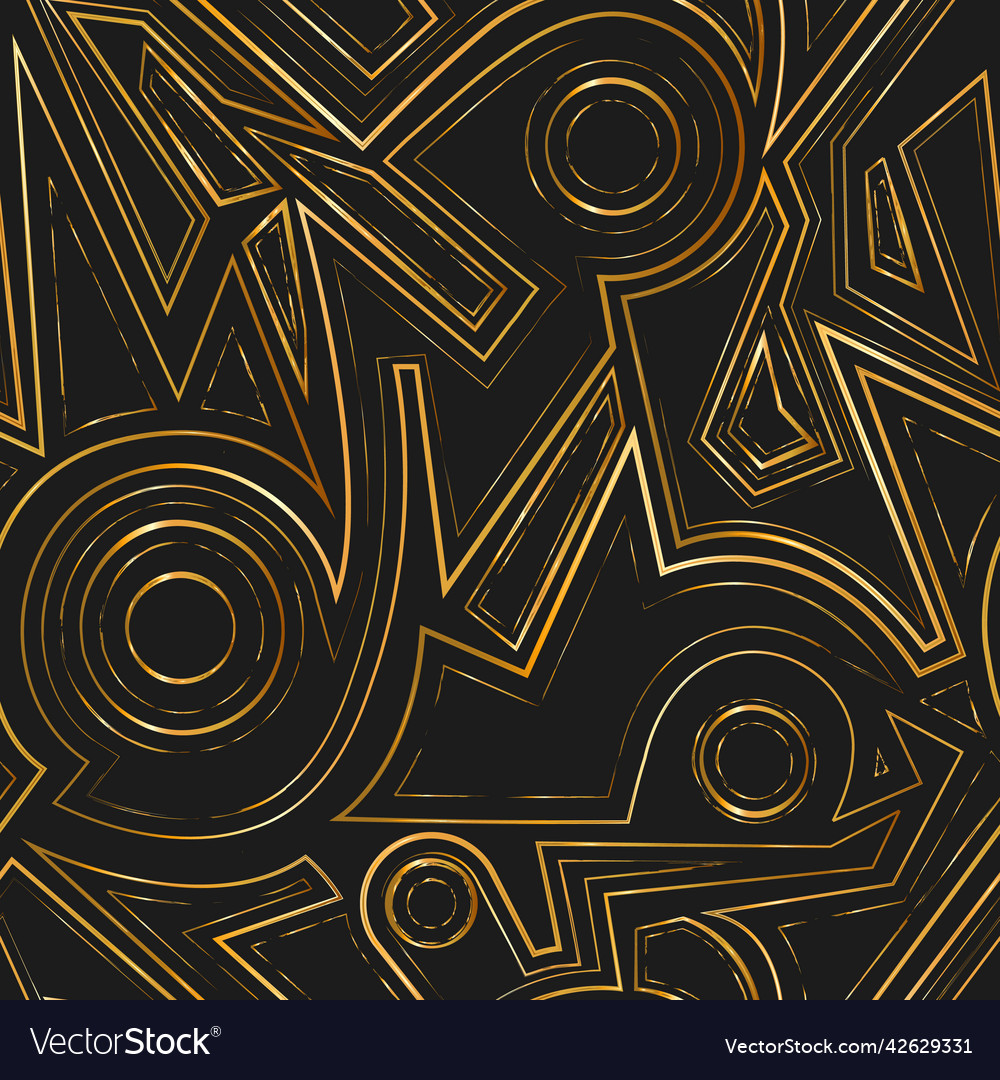 Gold tech geometric pattern Royalty Free Vector Image