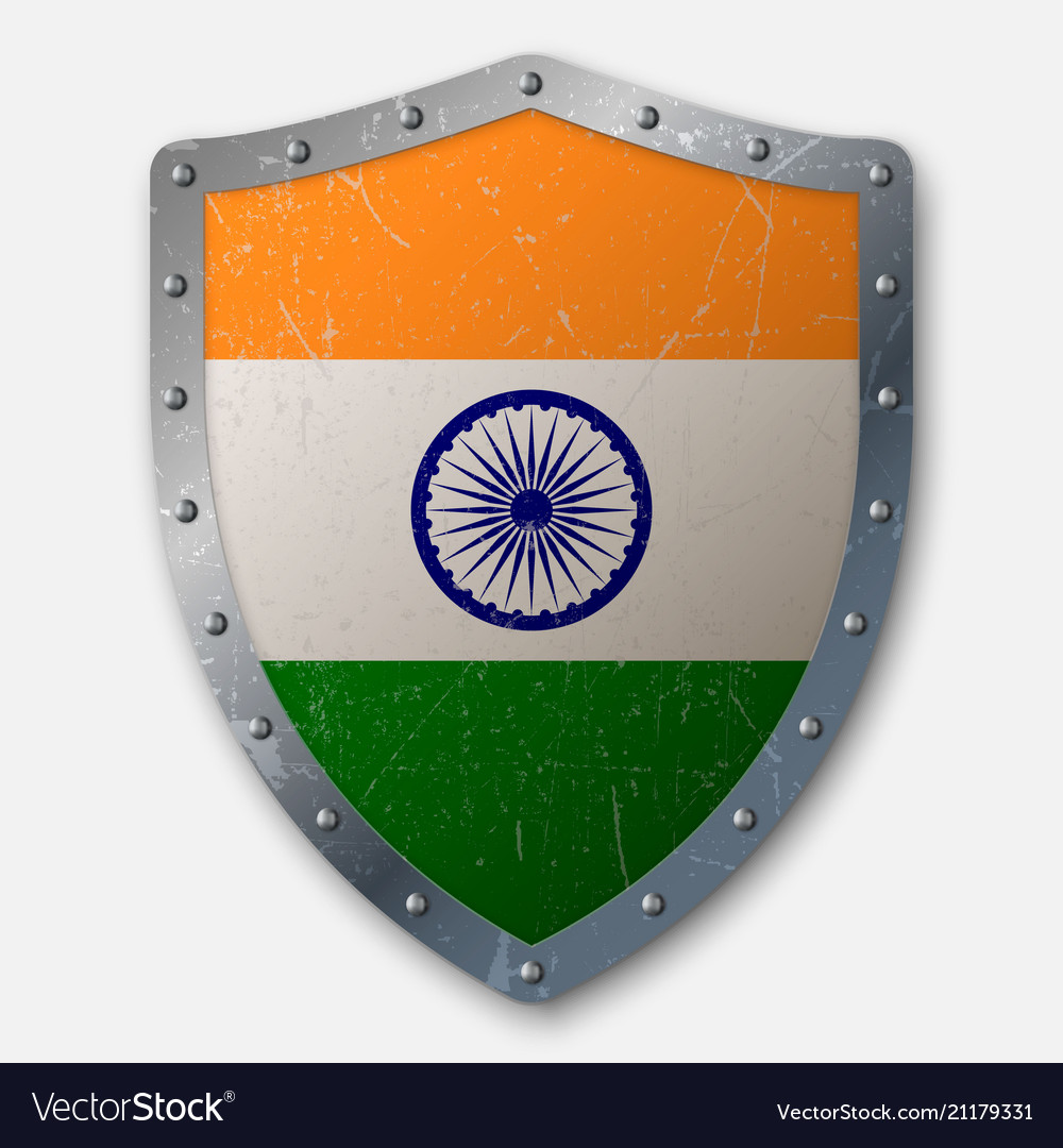 Old shield with flag Royalty Free Vector Image