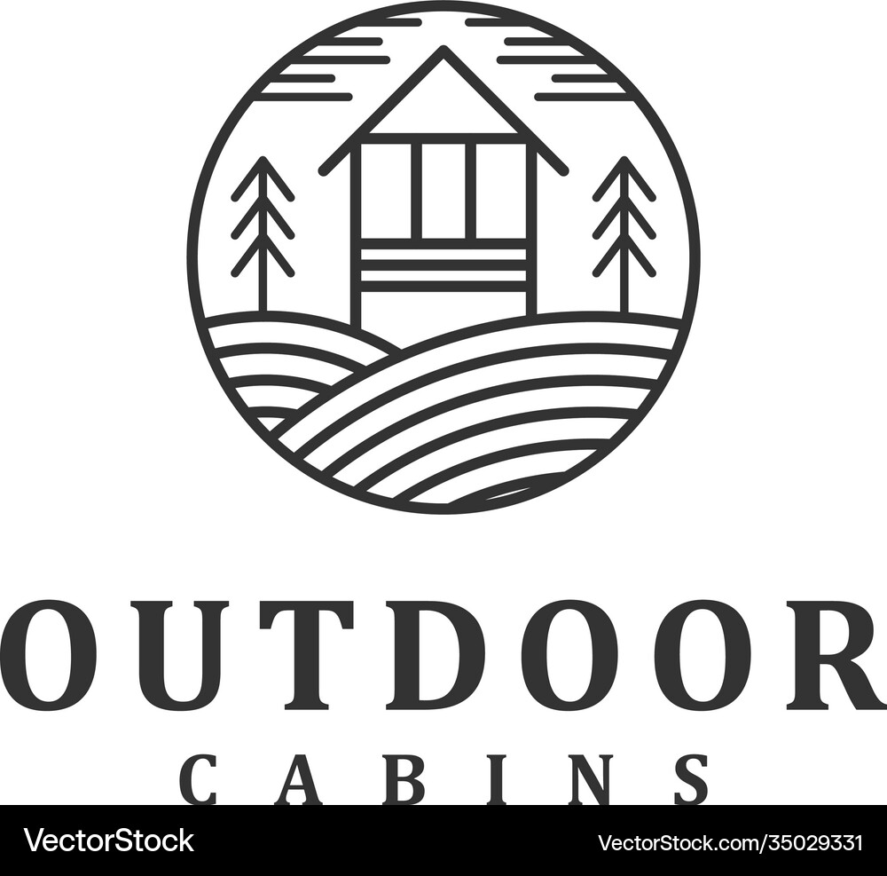 Outdoor cabin logo design - house Royalty Free Vector Image