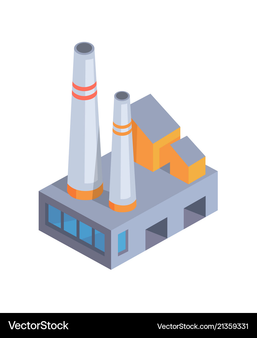 Plant design building layout colorful banner Vector Image