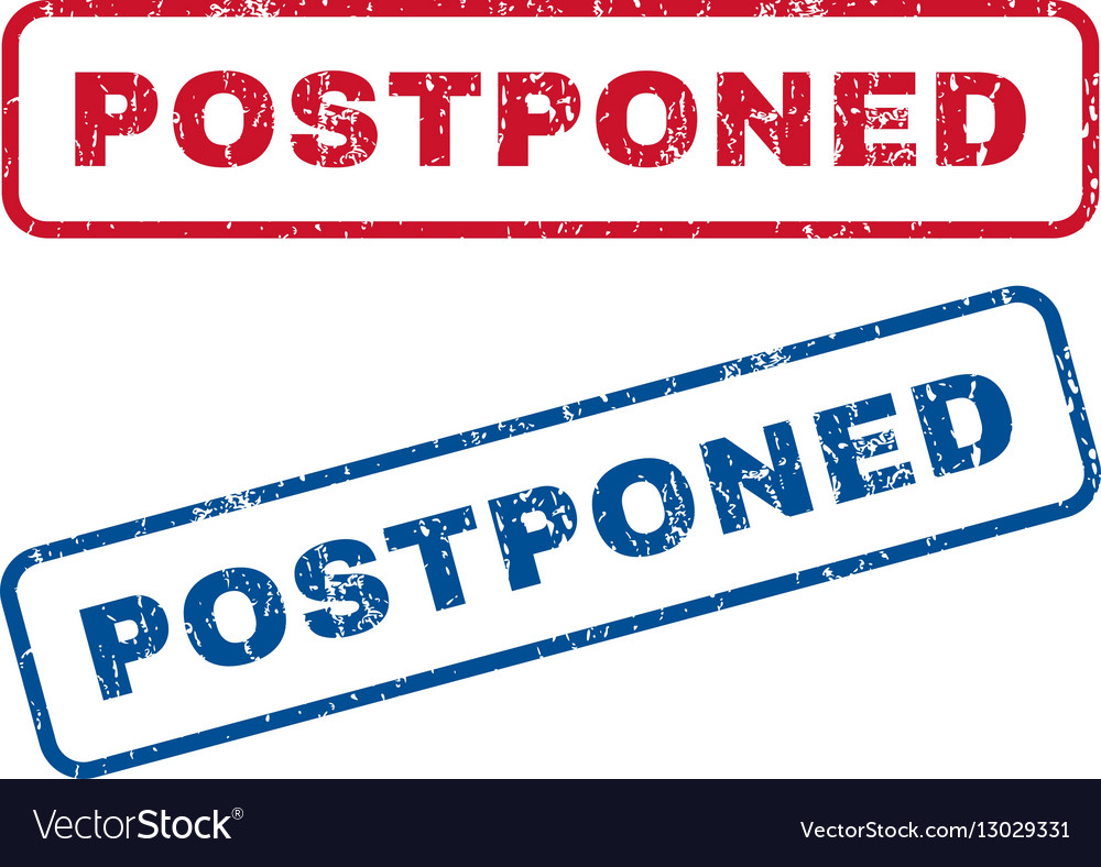 Postponed rubber stamps Royalty Free Vector Image