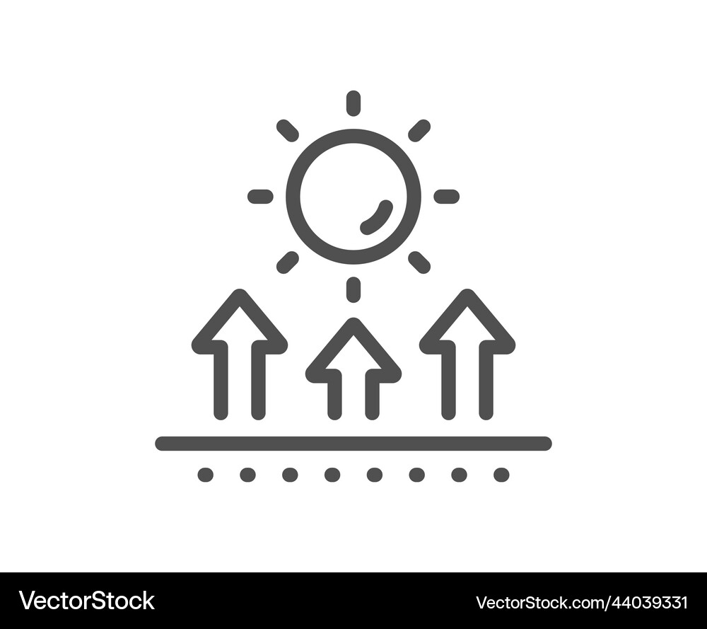 Sun protection line icon uv protect sign Vector Image