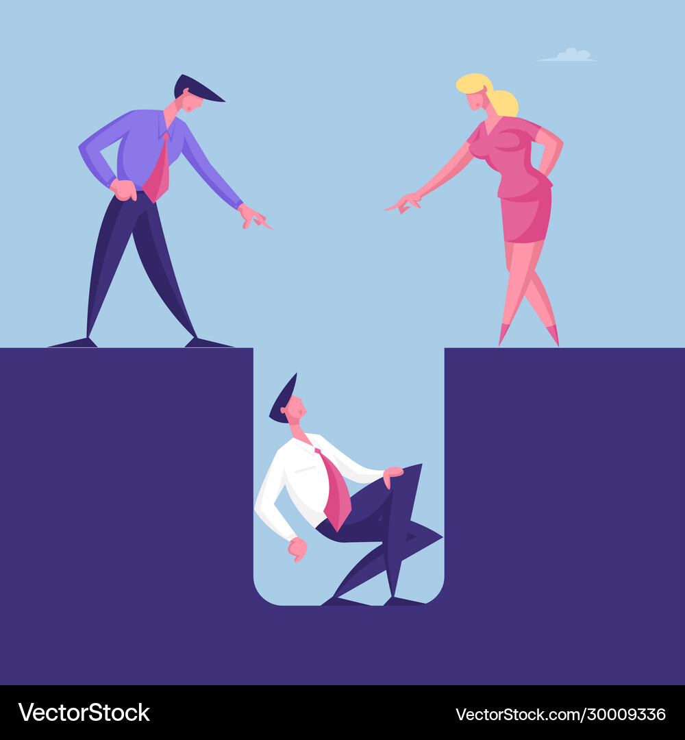 Aggressive business people characters blaming and Vector Image