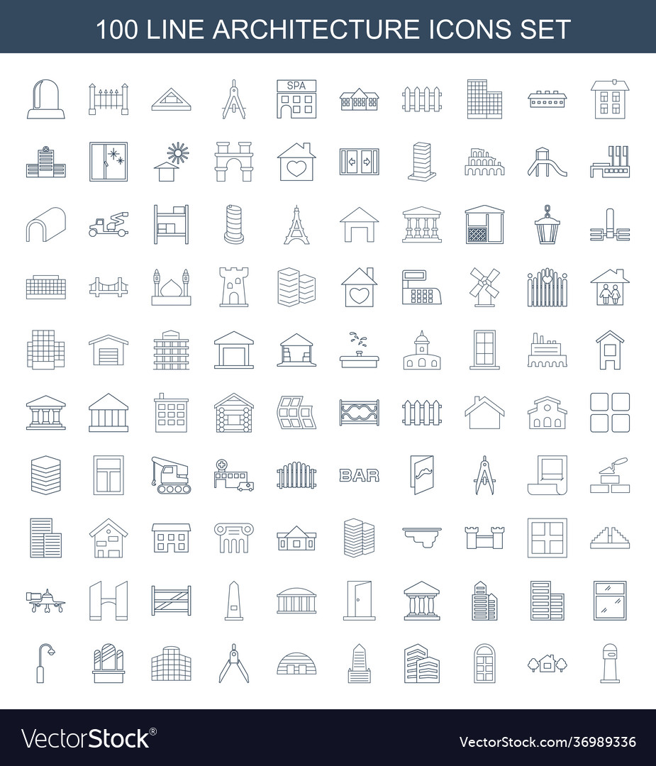 Architecture icons Royalty Free Vector Image - VectorStock