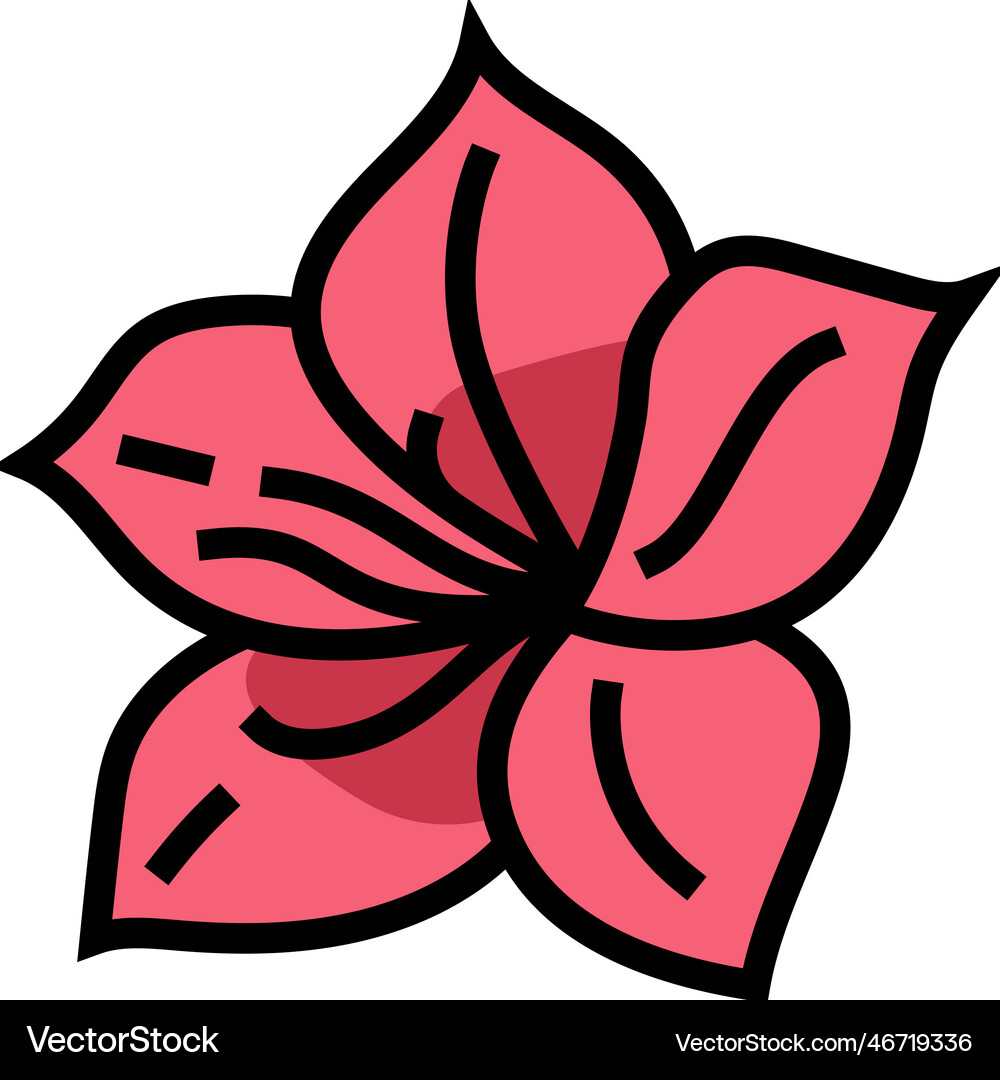 Azalea blossom spring color icon Royalty Free Vector Image