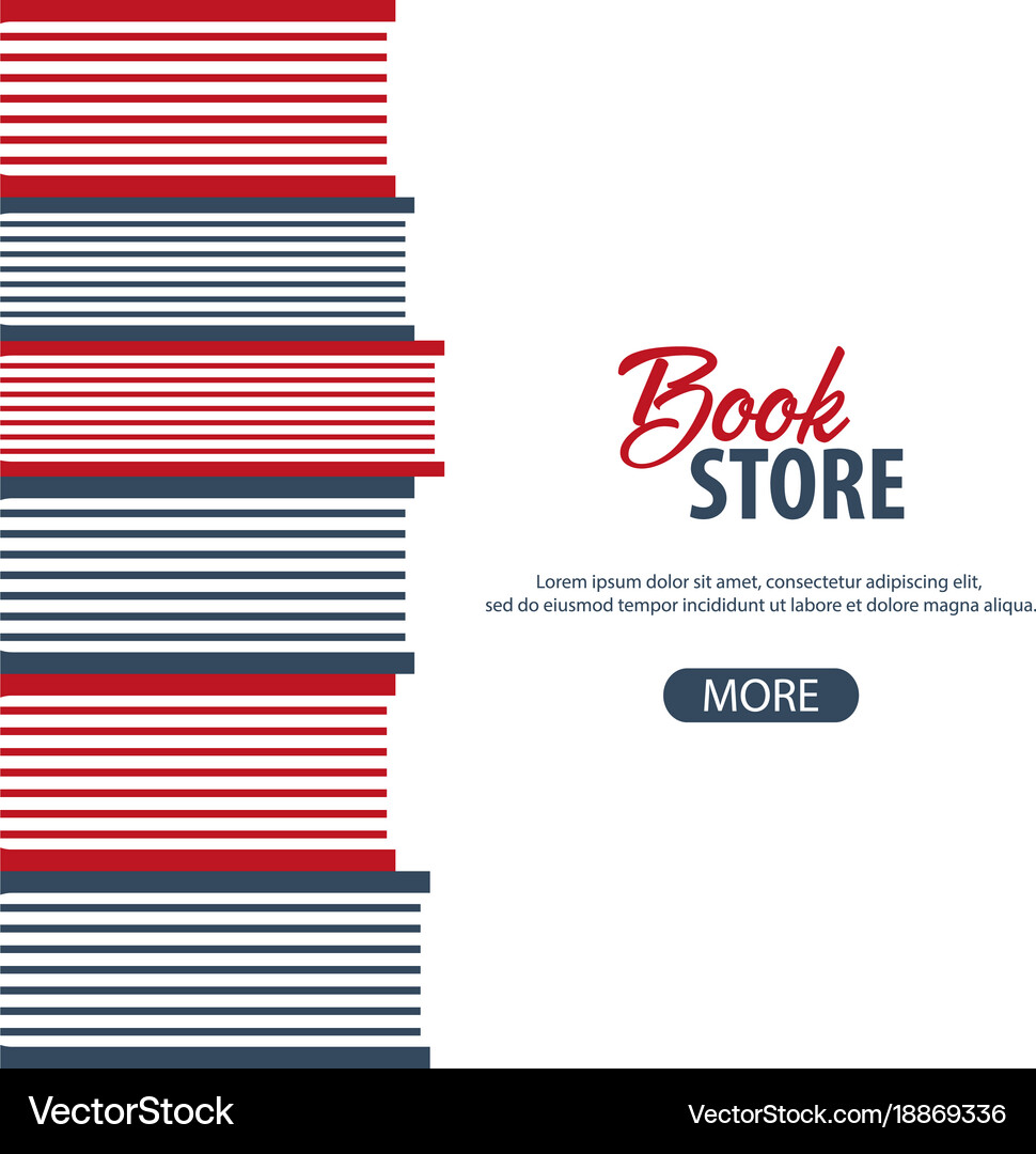 Banner book store stack of books Royalty Free Vector Image