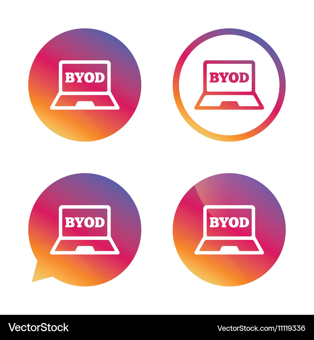 Byod sign icon bring your own device symbol Vector Image