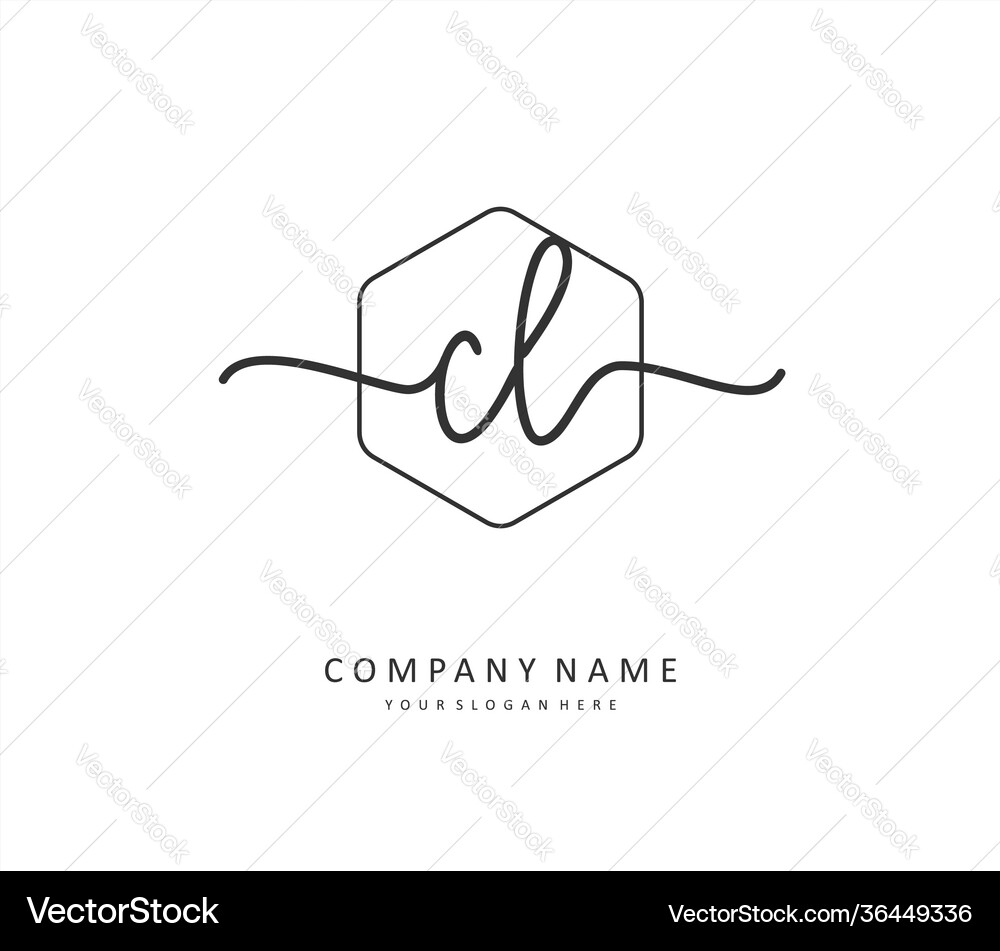 Cl initial letter handwriting and signature logo Vector Image