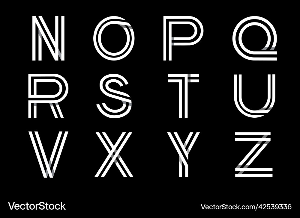Decorative alphabet font with capital letters Vector Image