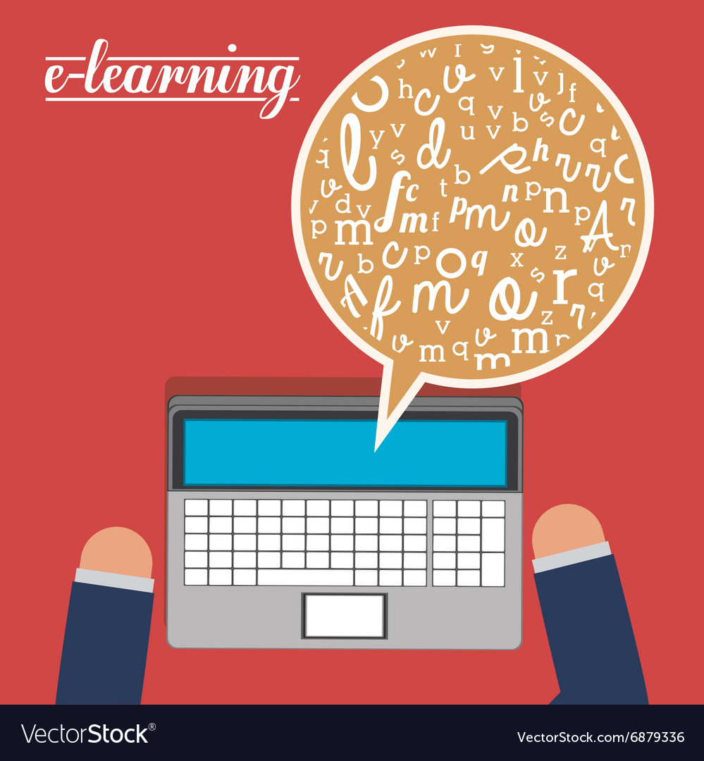 E-learning concept design Royalty Free Vector Image