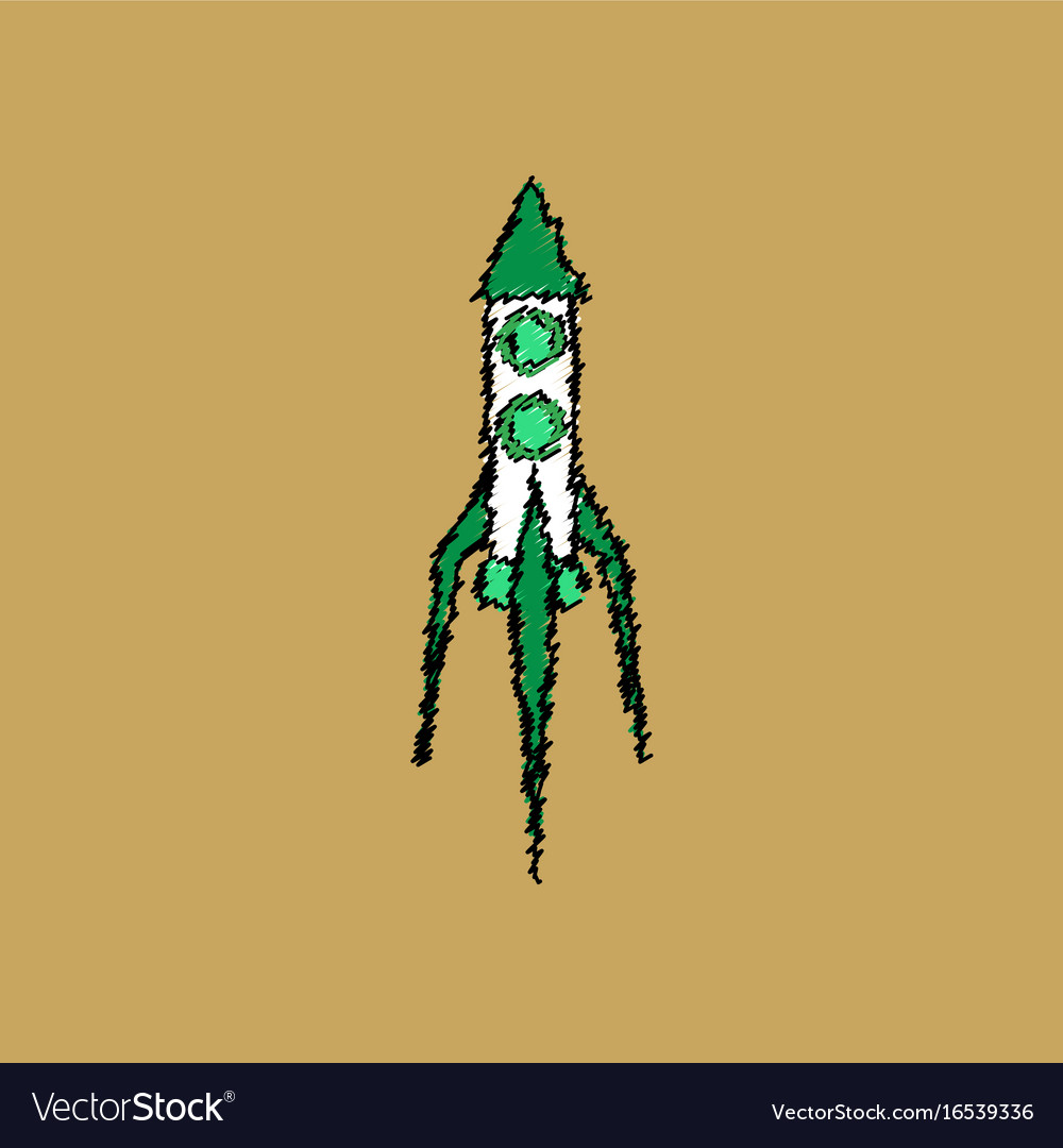 Flat icon design collection space rocket Vector Image