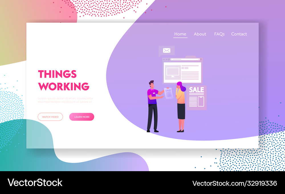 Hard sell consumerism landing page template Vector Image