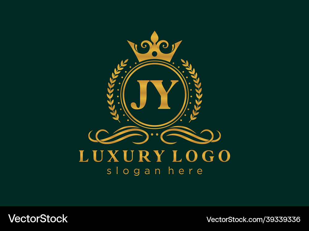 Initial jy letter royal luxury logo template Vector Image