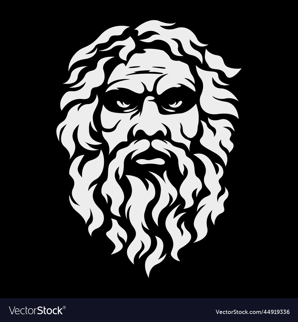 Modern olympic god zeus logo Royalty Free Vector Image