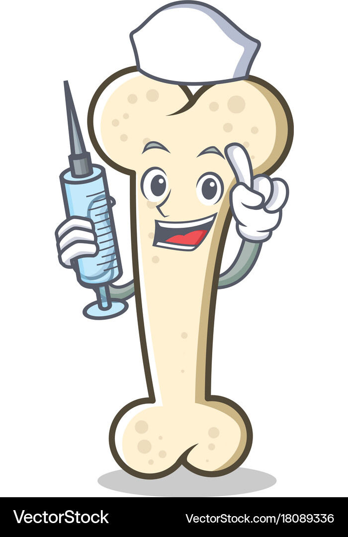 Nurse bone character cartoon mascot Royalty Free Vector