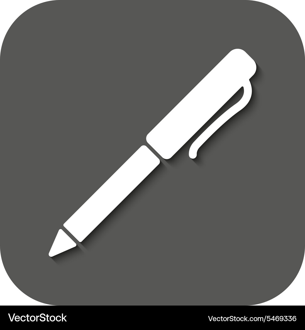 Pen and ballpoint icon writing symbol flat Vector Image